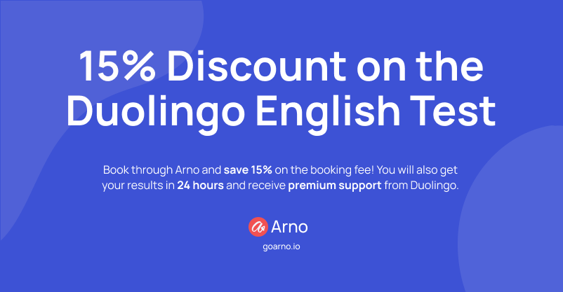 15% Discount for the Duolingo English Test | Book with Arno